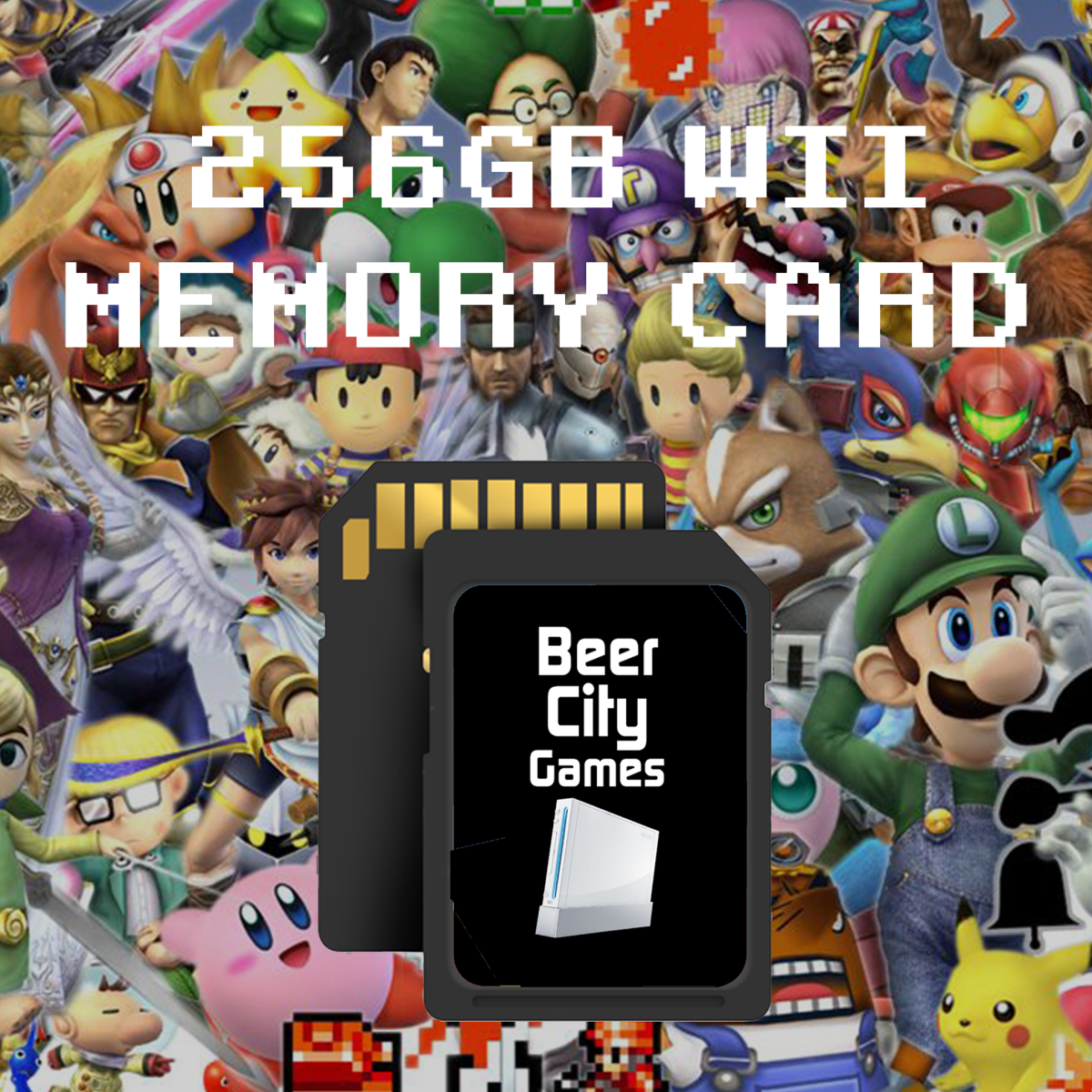 Wii 256GB Ultimate Retro Memory Card (350+ Games) – Beer City Games